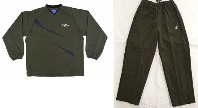 Champion(チャンピオン) ストレッチクロスピステシャツ・パンツ上下セット Lサイズ カーキ CBJ503S-CBJ552P-KH