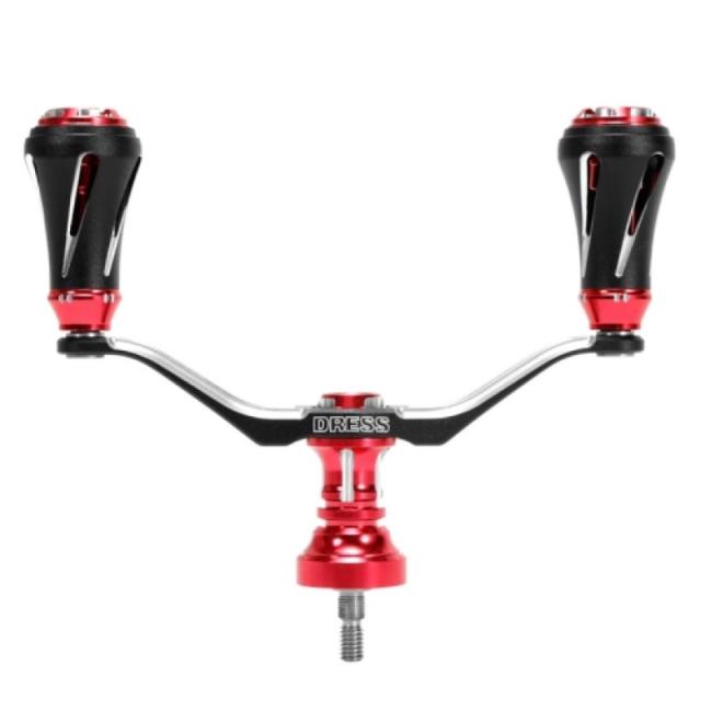 ドレス(DRESS) カスタムハンドル W ヴァーテックス EVO 左右共用 スピニングリール用 シマノ 90mm クリムゾンレッド