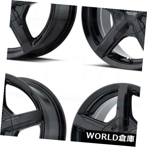 ホイール 4本セット 17x7 American Racing AR921 Trigger 5x110 / 5x115 40グロスブラックホの ...
