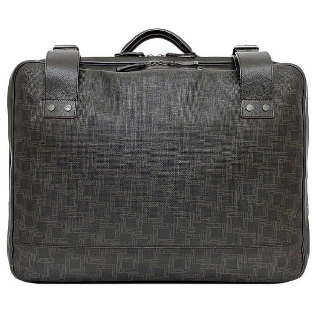 ダンヒル スーツケース ディーエイト 24 アワーズ ケース ブラウン ブラック FO8000A  美品 レア ボストンバッグ PVC レザー 中古 dunhil ヴィンテージ ロゴ 総柄 ファスナー 大容量 旅行 書類 アタッシュケース ビジネスバッグ メンズ ブランド 本物 鑑定済み