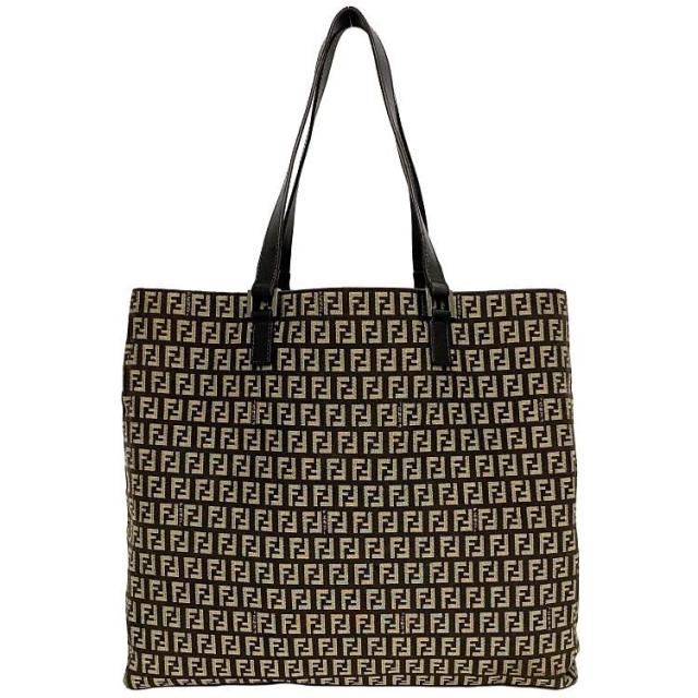 フェンディ トートバッグ ブラウン ベージュ ズッキーノ 8BH068 美品 FF キャンバス レザー 中古 FENDI ヴィンテージ ロゴ 総柄 軽い 肩掛け a4 書類 ビジネス 大容量 定番 人気 コンパートメント お洒落 カジュアル 上品 高級感 ブランド 本物 鑑定済み