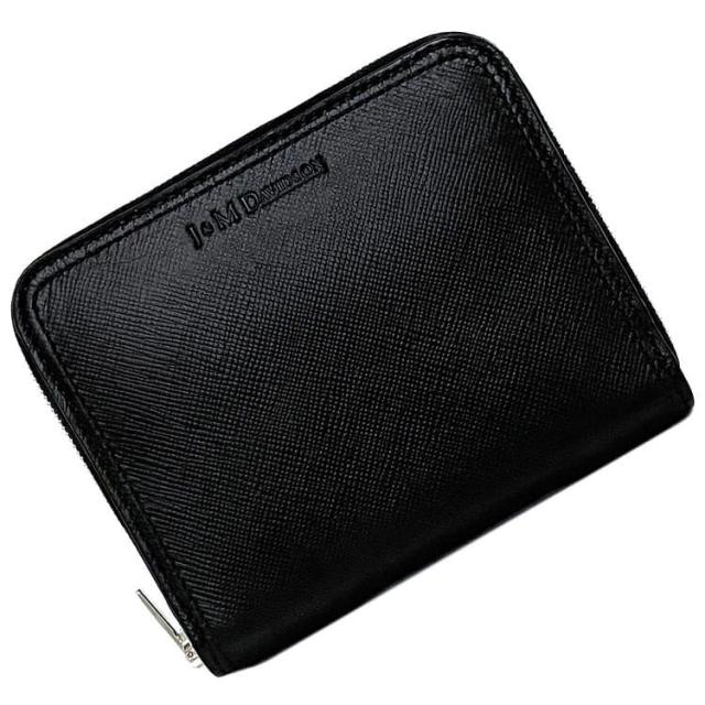 ジェイアンドエム デヴィッドソン ケース ブラック N7495 9990 未使用 美品 小銭入れ レザー Sランク J&M DAVIDSON ファスナー ミニ ウォレット シンプル グレインレザー プレゼント ギフト 贈り物 記念日 誕生日 箱付き 黒 革 ブランド 本物 鑑定済み
