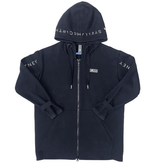 ステラマッカートニー × アディダス ブルゾン ブラック EA2554 ec-20509 Ｍサイズ クリーニング済み 美品 綿 100％ 中古 STELLA McCARTNEY × adidas アパレル 長袖 フーディー ジップ ロゴ コラボ 人気 レディース メンズ 黒 シンプル ブランド 本物 鑑定済み