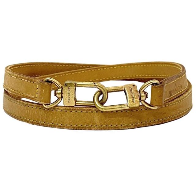 ルイ ヴィトン ショルダー ストラップ ec-21461 ベージュ 美品 100cm ヌメ革 GP 中古 LOUIS VUITTON 肩掛け 後付け ２way ヴィンテージ 定番 人気 女性 レディース 小物 バッグ ストラップのみ シンプル お洒落 LV 鞄 細め 高級感 上品 ブランド 本物 鑑定済み