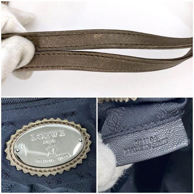 ロエベ トートバッグ ec-21610 メタリック ブラウン アナグラム 美品