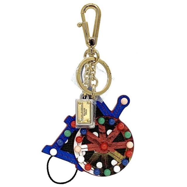 ドルチェ アンド ガッバーナ キーホルダー ec-21773 ブルー レッド マルチカラー B1001 未使用 美品 メタル レザー Sランク DOLCE&GABBANA D&G チャーム キーリング バッグチャーム ドルガバ 定番 人気 プレゼント ギフト 贈り物 小物 ブランド 本物 鑑定済み