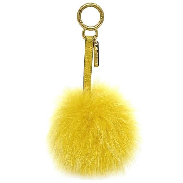 フェンディ キーホルダー ec-21958 イエロー 7AR259 美品 フォックス レザー 中古 FENDI チャーム PONPON FOX バッグチャーム ポンポン ファー 黄色 小物 革 フワフワ レディース メンズ 箱付き ブランド小物 エレガント 高級感 上品 ブランド 本物 鑑定済み
