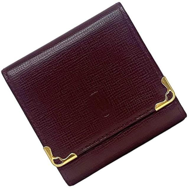 カルティエ ケース ec-21981 ボルドー マスト 美品 小銭入れ グレイン レザー 中古 Cartier ミニ ヴィンテージ ホック コンパクト 人気 定番 お洒落 上品 高級感 シンプル エレガント 女性 レディース 男性 メンズ ユニセックス ブランド 本物 鑑定済み