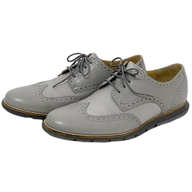 コールハーン シューズ ec-22161 グレー Ｃ14429 美品 27.0cm レザー 中古 COLE HAAN ビジネスシューズ 靴 紐 メッシュ メンズ 男性 アパレル 定番 人気 灰色 革 シンプル お洒落 カジュアル 通勤 通学 仕事 ブランドシューズ 高級感 ブランド 本物 鑑定済み