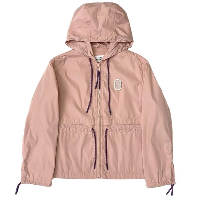 コーチ ブルゾン ec-22491 ピンク 91505 美品 XS クリーニング済み ポリエステル 中古 COACH ウィンドブレーカー アウター 薄手 アパレル ロゴ フード ジップ 春 ファスナー 女性 レディース 定番 人気 お洒落 洋服 上着 高級感 上品 ブランド 本物 鑑定済み