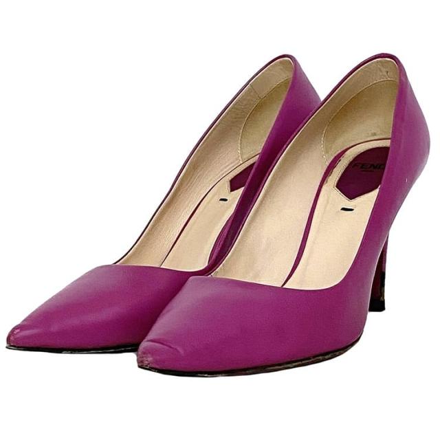 フェンディ パンプス ec-22505 ピンク 美品 23.5cm レザー 中古 FENDI シンプル ショッキングピンク レディース シューズ ピンヒール 定番 人気 お洒落 エレガント 革 通勤 通学 無地 鮮やか ヒール 8cm 靴 小物 ブランドシューズ 上品 ブランド 本物 鑑定済み