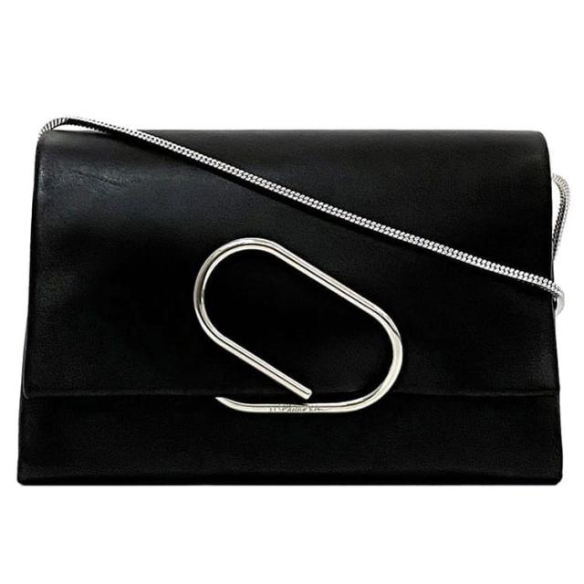 フィリップリム ショルダーバッグ ec-22642 ブラック アリックス AS16-A038LUP 美品 ソフト レザー 中古 3.1 Phillip Lim チェーン クロスボディ 肩掛け フラップ 定番 人気 女性 レディース 小さい コンパクト ミニ 革 黒色 シンプル ブランド 本物 鑑定済み