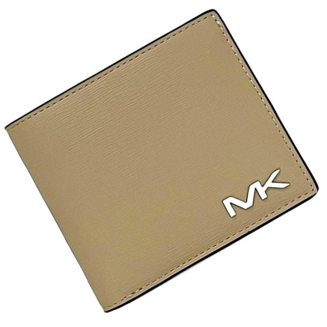 マイケルコース 二つ折り 財布 ec-22822 ベージュ 36F3COLF1U 未使用 美品 レザー Sランク MICHAEL KORS 男女兼用 札入 折り財布 MK ロゴ シンプル 定番 人気 女性 レディース 小物 小さい コンパクト ウォレット お洒落 高級感 上品 ブランド 本物 鑑定済み
