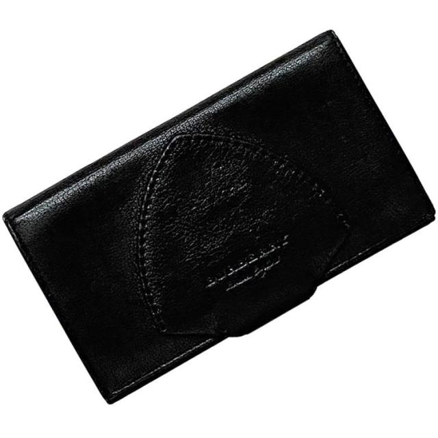 バーバリー 二つ折り 長財布 ec-22836 ブラック 4073402-1 美品 財布 レザー 中古 BURBERRY シンプル 黒 本革 フラップ ホック ロゴ 刻印 レディース メンズ イエロー 折り財布 フラップ 小銭入れ有 箱付き ブランド 本物 鑑定済み