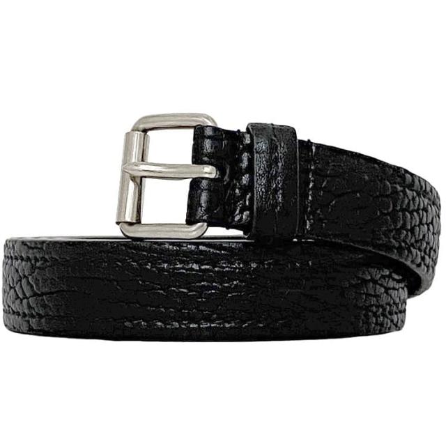 プラダ ベルト ec-22932 ブラック NERO 2CS106 97cm 未使用 美品 レザー Sランク PRADA ウエスト 黒 ロング 細ベルト グレインレザー アパレル シンプル 30mm 革ベルト シルバー金具 スクエアバックル メンズ レディース 男女兼用 ブランド 本物 鑑定済み