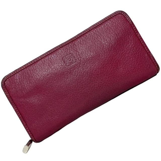 ロエベ ラウンドファスナー 長財布 ec-23034 ピンク アマソナ 財布 レザー 中古 101312 LOEWE アナグラム シンプル ワンポイント ファスナー ヴィンテージ レディース 定番 人気 鍵モチーフ ロゴ刻印 スクエア ブランド 本物 鑑定済み