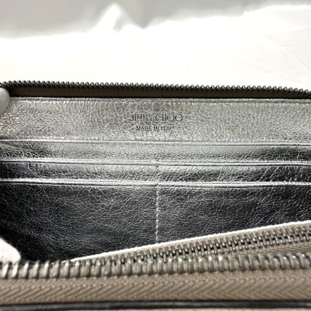 ジミーチュウ ラウンドファスナー 長財布 ec-23035 シルバー 美品 財布