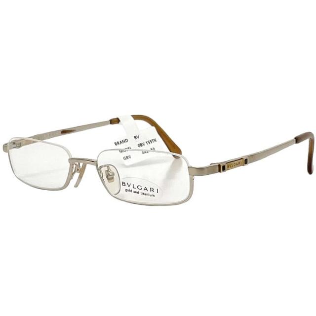 ブルガリ メガネ フレーム ec-23145 マットゴールド イエローゴールド YG 0BV 155TK 未使用 美品 チタニウム 750 S ...