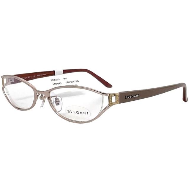 ブルガリ メガネ フレーム ec-23151 ピンクゴールド ピンクベージュ イエローゴールド YG 0BV 2087TG 未使用 美品 750 ダイヤモンド プラスチック チタニウム Sランク BVLGARI K18 ダイヤ メレーダイヤ アイウエア フルリム 純正レンズ  ブランド 本物 鑑定済み