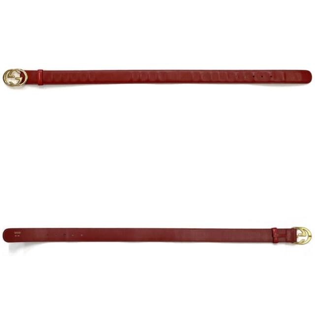 グッチ ベルト ec-23216 レッド インターロッキング 087 01/28 1510 美