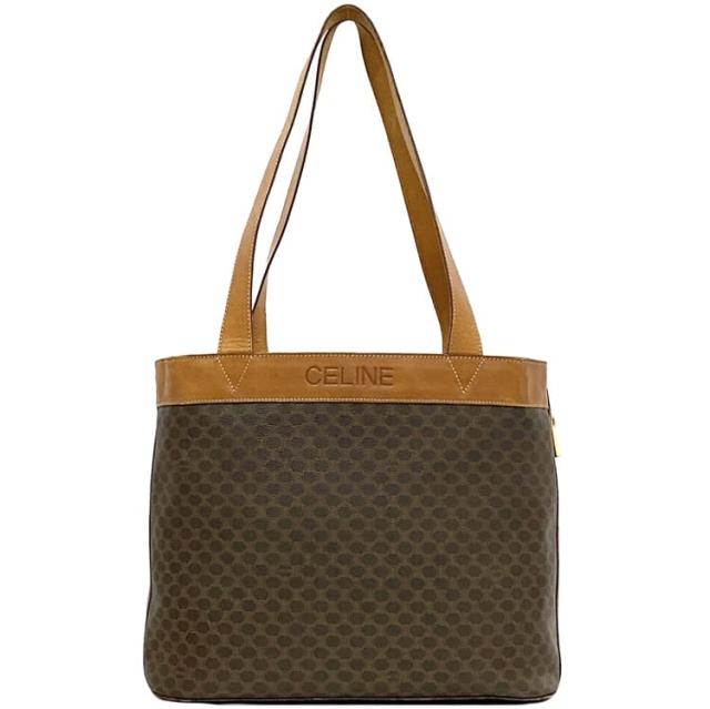 セリーヌ トートバッグ ec-23355 ブラウン マカダム 大容量 PVC レザー 中古 MC96 CELINE 肩掛け ロゴ 総柄 ヴィンテージ 定番 人気 女性 レディース トート 革 大きい トート バッグ 鞄 通勤 通学 仕事 学校 ビジネス お洒落 シンプル ブランド 本物 鑑定済み