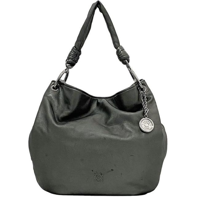 ロエベ トートバッグ ec-23409 メタリック グレー アナグラム 美品 レザー 中古 060907 LOEWE 肩掛け チャーム ヴィンテージ ソフトレザー ナッパレザー レオディース 肩掛け 定番 人気 本革 シンプル チャーム付 ブランド 本物 鑑定済み