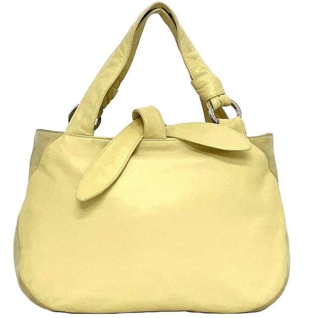 ロエベ ハンドバッグ ec-23567 イエロー アナグラム 美品 レザー スエード 中古 050311 LOEWE ソフトレザー ヴィンテージ ミニバッグ シンプル ロゴ ワンポイント 黄色 革 レディース トートバッグ リボン ファスナー 本革 ブランド 本物 鑑定済み
