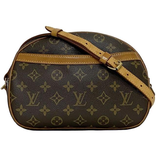 ルイ ヴィトン ショルダーバッグ f-22095 ブラウン モノグラム M51221 美品 モノグラムキャンバス ヌメ革 中古 BA0062 LOUIS VUITTON ヴィンテージ クロスボディ ファスナー 茶色 人気 定番 お洒落 シンプル 高級感 上品 エレガント ブランド 本物 鑑定済み