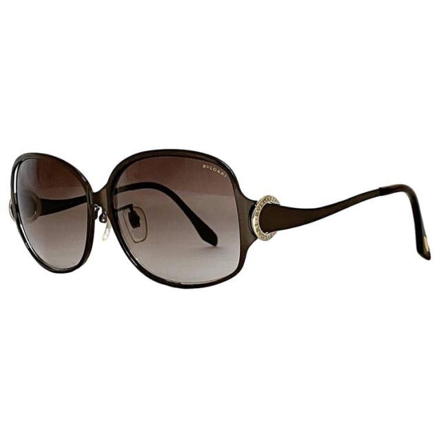 ブルガリ サングラス f-22141 ブラウン グラデーション BV6048 美品 メタル プラスチック 中古 J287597 BVLGARI グラデーションレンズ カラー オーバル サイドロゴ アイウエア 定番 人気 お洒落 カジュアル 茶色 シンプル 高級感 上品 ブランド 本物 鑑定済み