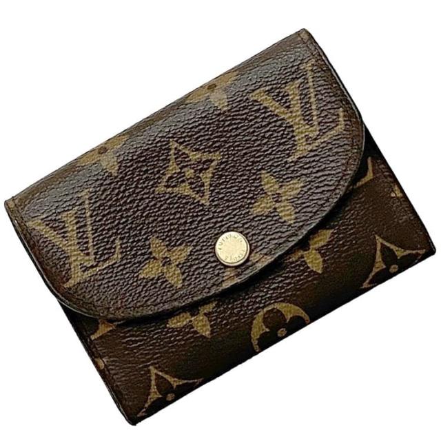 ルイ ヴィトン ケース ポルトモネ ロザリ f-22843 ブラウン ピンク モノグラム M62361 美品 財布 モノグラムキャンバス 中古 ICタグ反応有 LOUIS VUITTON フラップ 茶色 ミニ ホック ロゴ ウォレット シンプル コンパクト 女性 ブランド 本物 鑑定済み