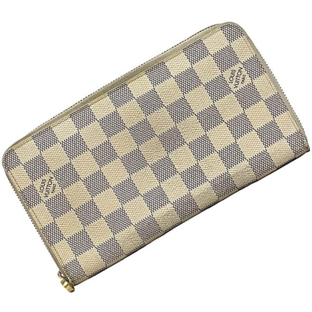 ルイ ヴィトン ラウンドファスナー 長財布 ジッピー オーガナイザー f-22936 グレー ホワイト ダミエ アズール N60012 美品 財布 ダミエキャンバス 中古 CA0142 LOUIS VUITTON ファスナー 白 ロゴ 大容量 ラージ 女性 男性 定番 人気 ブランド 本物 鑑定済み