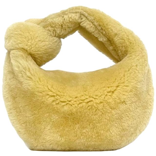 ボッテガヴェネタ ハンドバッグ ミニジョディ f-22989 イエロー ベージュ 680697V1C209321 美品 ムートン 中古 B09683256W BOTTEGA VENETA ミニ バッグ ツイスト シンプル ファー ファーバッグ レディース ファスナー ジョディ 黄色 ブランド 本物 鑑定済み