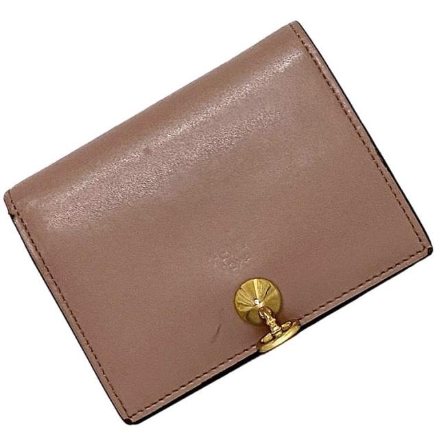 フェンディ 二つ折り財布 ec-23632 ピンクベージュ バイザヤード 8M0387 財布 レザー 中古 6GM 189 3260 FENDI ホック ロゴ 金具 折り財布 メンズ レディース 定番 人気 本革 シンプル ゴールド金具 コンパクト ブランド 本物 鑑定済み