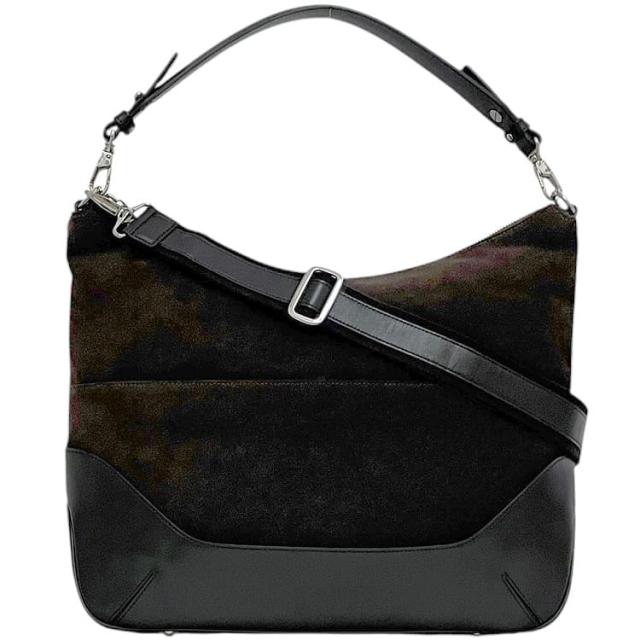 ペッレモルビダ 2way バッグ ec-23947 ブラウン ブラック 美品 スエード レザー 中古 PELLE MORBIDA ファスナー 肩掛け クロスボディ 軽い 茶色 黒 人気 定番 お洒落 上品 シンプル エレガント カジュアル 通勤 通学 ユニセックス ブランド 本物 鑑定済み