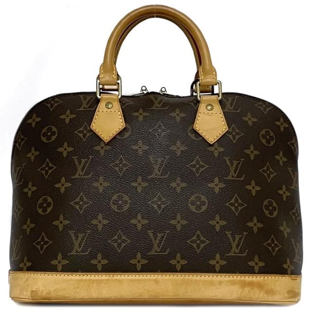 ルイ ヴィトン ハンドバッグ アルマ ＰＭ f-23701 ブラウン モノグラム M51130 美品 モノグラムキャンバス ヌメ革 中古 BA0060 LOUIS VUITTON ヴィンテージ ファスナー 自立 ロゴ 定番 人気 メンズ レディース 茶色 ヴィンテージ ブランド 本物 鑑定済み