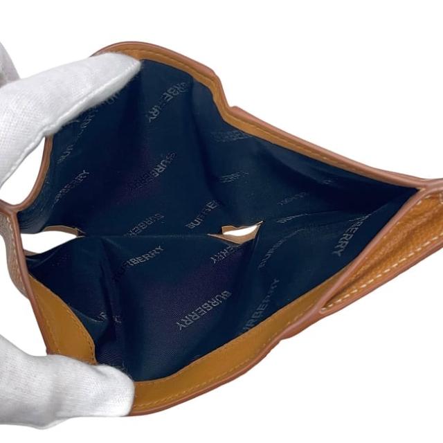 バーバリー 三つ折り 財布 f-23978 キャメルブラウン TB 8049218 美品