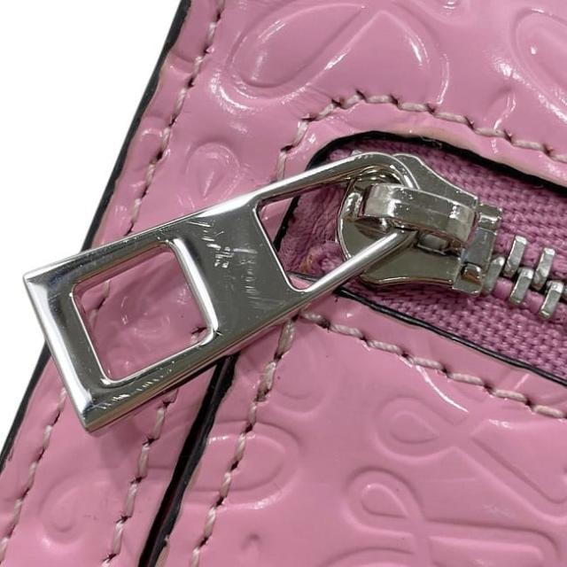 ロエベ 二つ折り 長財布 f-24081 ピンク リピートアナグラム 107.55