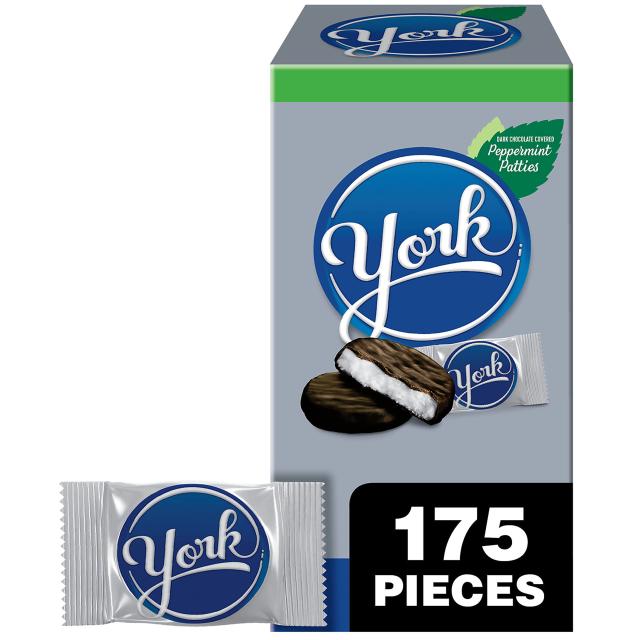 York Peppermint Patties Dark Chocolate Covered Mint Candy、175ピース、5.25?Pound