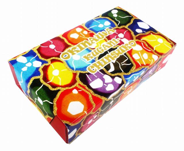 くがにちんすこう ミニ箱 10個入×10箱 くがに菓子本店 紅型調の華やかなパッケージ お土産に