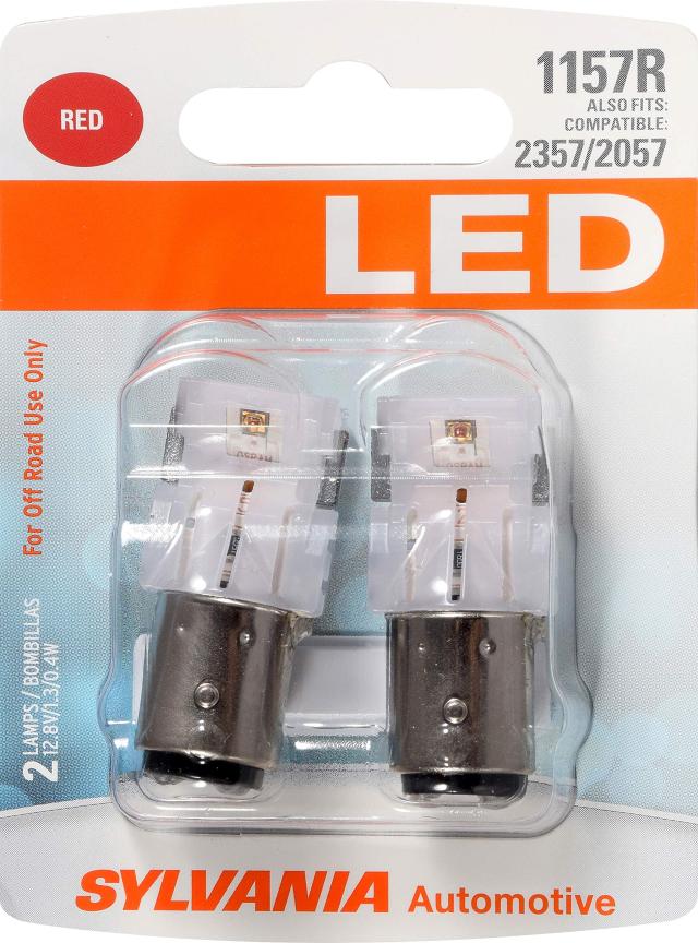 SYLVANIA - 1157 LED レッドミニ電球 - 明るいLED電球 ストップとテールライトに最適 (電球2個付き)