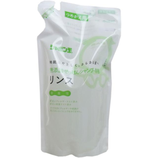 【お徳用 10 セット】 シャボン玉 無添加 せっけんシャンプー専用リンス つめかえ用 420ml(石鹸シャンプー用リンス)×10セット