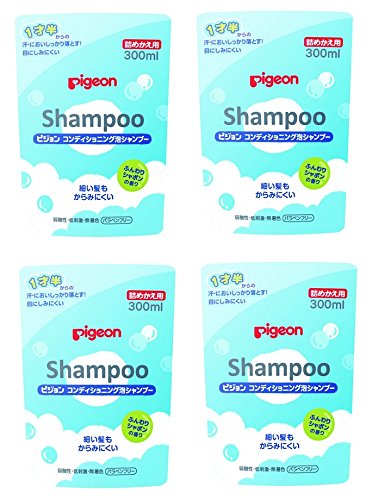 【まとめ買い】ピジョン コンディショニング 泡シャンプー ふんわりシャボンの香り 詰めかえ用 300ml×4個