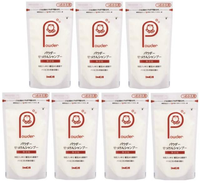 【まとめ買い】シャボン玉 パウダーせっけんシャンプー つめかえ用 100g×7個