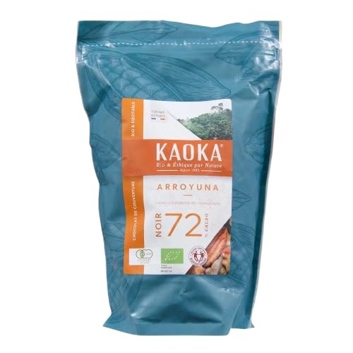 【業務用 製菓用】KAOKA (カオカ) オーガニックチョコレート ダーク クーベルチュール アロユナ 72% 1kg (旧 アロヨ) レシチン