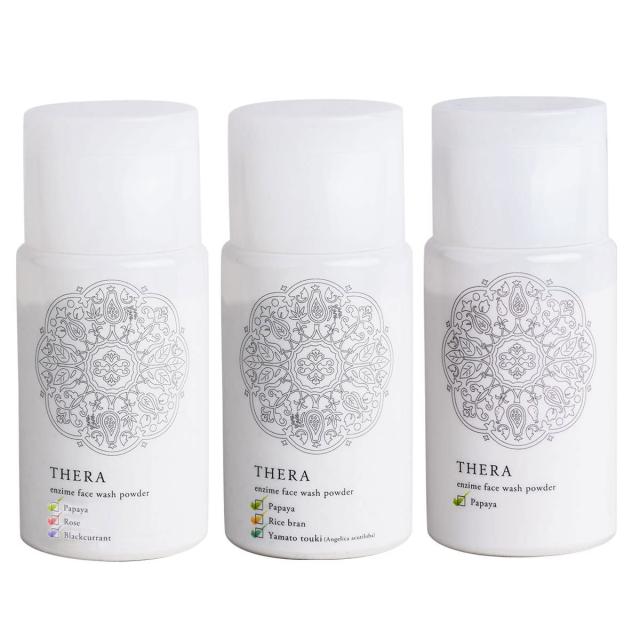 THERA(テラ) 酵素のあらい粉 3本 セット しろ あお あか 各50g 洗顔 クレンジング