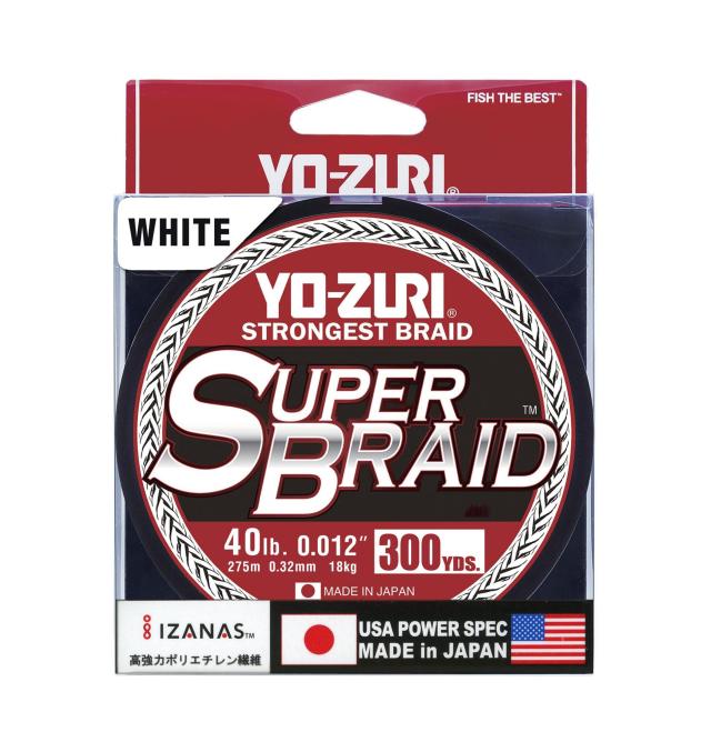Yo-Zuri YZ-SB-40LB-WH-300YD:スーパーブレイド ホワイト 40ポンド 300ヤード ホワイト