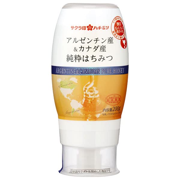加藤美蜂園 サクラ印 アルゼンチン産＆カナダ 産純粋はちみつ 200g×12本入