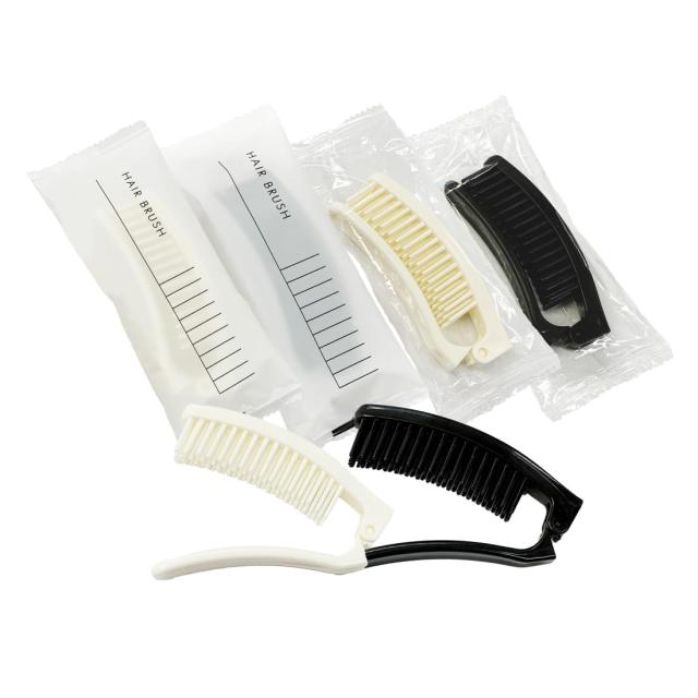 折りたたみヘアブラシ CR-13 個包装 使い捨て 250本セット (黒OP袋 250本)