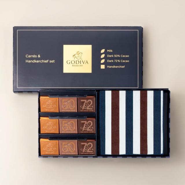 ギフト お返し チョコレート スイーツ ゴディバ (GODIVA)カレ & ハンカチ ギフトセット