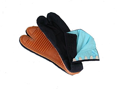 [きねや足袋] 【青縞 地下足袋 5枚コハゼ(手縫い付底)】 きねや無敵の地下足袋 《008-8304》 (24.0cm)